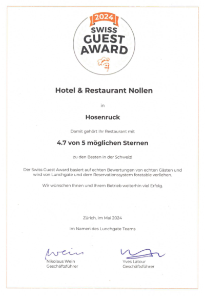 Gastronomie - Hotel & Restaurant Nollen